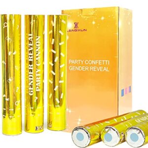 PILIN 6 Packs Gold Confetti Cannon Party Poppers, Ideal for Weddings, Thanksgiving, Christmas, Party Supplies, Birthday Party, Graduation Party