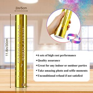 PILIN 6 Packs Gold Confetti Cannon Party Poppers, Ideal for Weddings, Thanksgiving, Christmas, Party Supplies, Birthday Party, Graduation Party