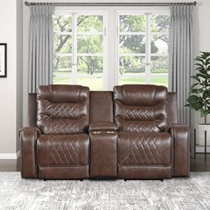 lexicon derringer wall hugger power double reclining loveseat, brown