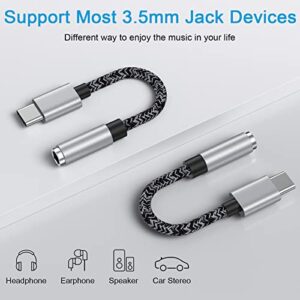 USB C to 3.5mm Headphone Jack Adapter Audio Adapter, [2 Pack]Type C to Aux Audio Dongle Cable for Samsung Galaxy S23 S22 S21 S20 Ultra A54 A34 A53 A73 A33, Note 20 10, Pixel Fold 7a 6Pro 6a 5, Pad pro