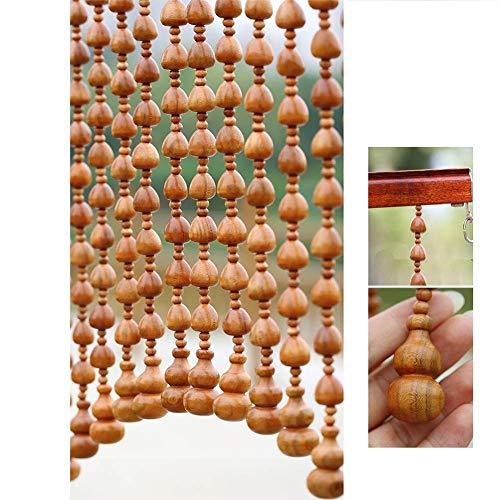 HAPPLiGNLY 35 Strands Beaded Door Curtains for Doorways Wood Bead String Curtain for Room Dividers Semicircle Handmade Home Hanging Screen Retro Style - Customizable (Size : Width 120cm)