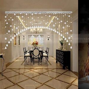 Snowflake Beaded Curtain Crystal Room Divider for Souvenirs Wedding Decor Shopwindow,9 (Size : 240 * 120CM)