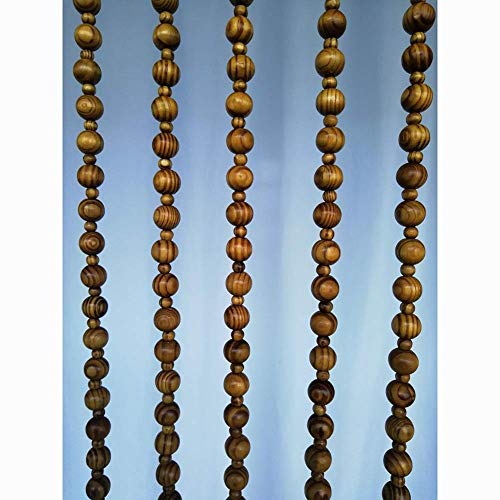 OKUOKA Beaded Door Curtains for Doorways Wood Bead String Curtain for Room Dividers Home Screen Entrance Ornaments Retro Style -27 Strands, Size Customizable (Size : 80x175cm)