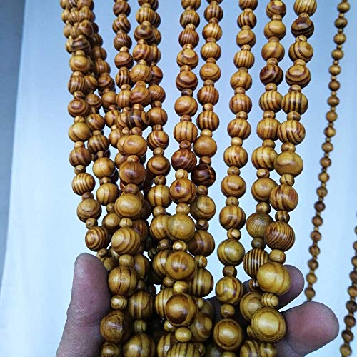 OKUOKA Beaded Door Curtains for Doorways Wood Bead String Curtain for Room Dividers Home Screen Entrance Ornaments Retro Style -27 Strands, Size Customizable (Size : 80x175cm)