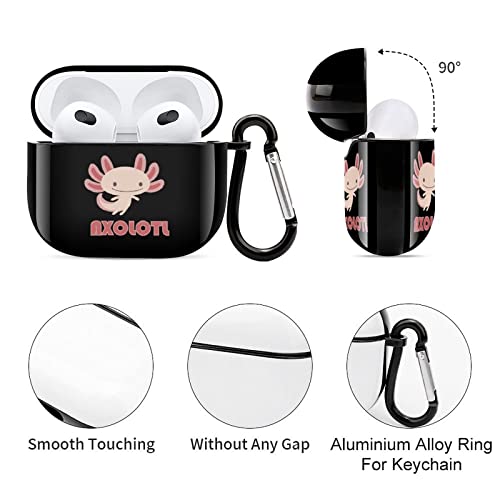 Cute Axolotls Case Cover Portable PC Shell Headphone Case with Keychain Compatible with AirPods 3