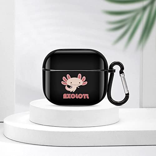 Cute Axolotls Case Cover Portable PC Shell Headphone Case with Keychain Compatible with AirPods 3