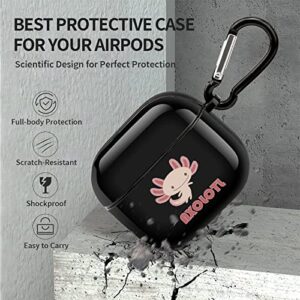 Cute Axolotls Case Cover Portable PC Shell Headphone Case with Keychain Compatible with AirPods 3