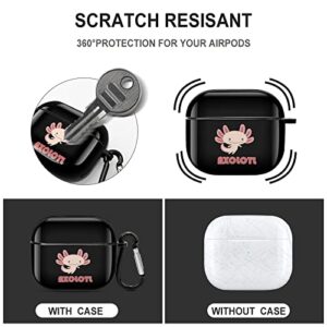 Cute Axolotls Case Cover Portable PC Shell Headphone Case with Keychain Compatible with AirPods 3