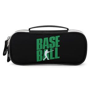 base ball player printed pencil case bag stationery pouch with handle portable makeup bag desk organizer