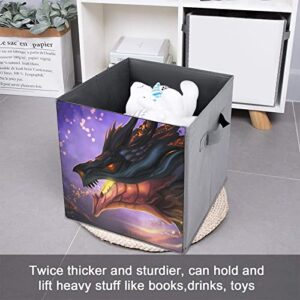 Cool Magma Dragon Collapsible Storage Bins Basics Folding Fabric Storage Cubes Organizer Boxes with Handles