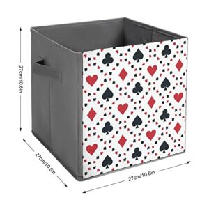 Poker Pattern Collapsible Storage Bins Basics Folding Fabric Storage Cubes Organizer Boxes with Handles