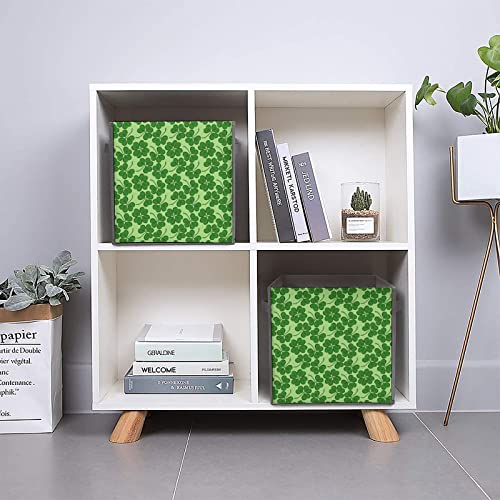 Lucky Clover Collapsible Storage Bins Basics Folding Fabric Storage Cubes Organizer Boxes with Handles