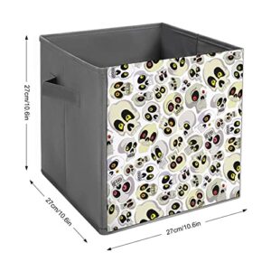 Skull Pattern Collapsible Storage Bins Basics Folding Fabric Storage Cubes Organizer Boxes with Handles