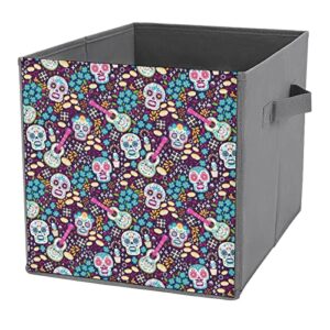 sugar skull guitar collapsible storage bins basics folding fabric storage cubes organizer boxes with handles