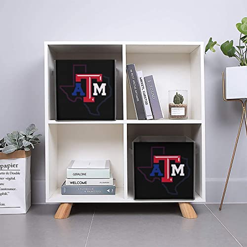 Texas ATM Map Collapsible Storage Bins Basics Folding Fabric Storage Cubes Organizer Boxes with Handles