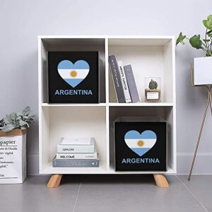 Love Argentina Collapsible Storage Bins Basics Folding Fabric Storage Cubes Organizer Boxes with Handles