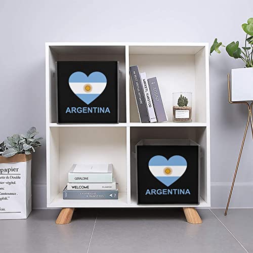 Love Argentina Collapsible Storage Bins Basics Folding Fabric Storage Cubes Organizer Boxes with Handles