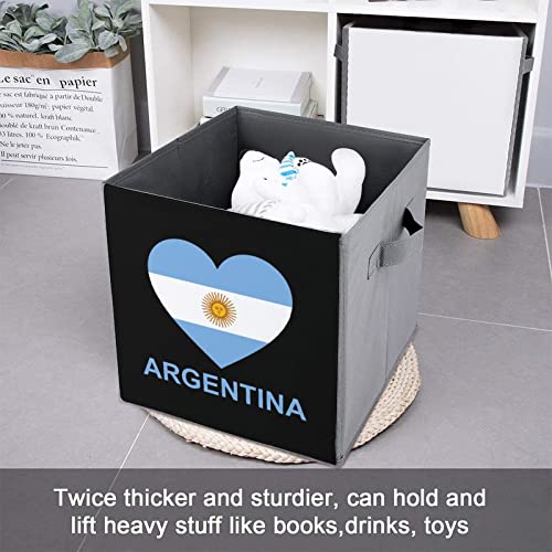 Love Argentina Collapsible Storage Bins Basics Folding Fabric Storage Cubes Organizer Boxes with Handles