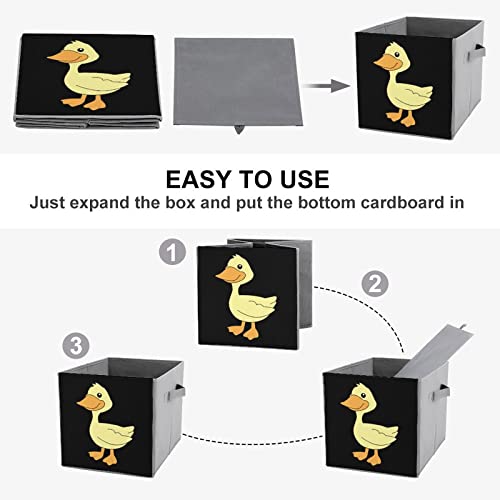 Yellow Duck Collapsible Storage Bins Basics Folding Fabric Storage Cubes Organizer Boxes with Handles