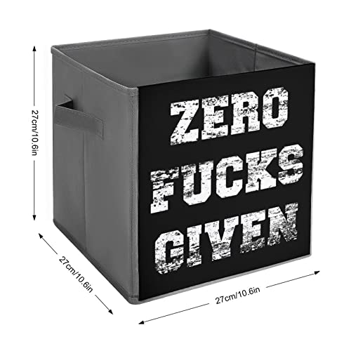 Zero Fucks Given Collapsible Storage Bins Basics Folding Fabric Storage Cubes Organizer Boxes with Handles