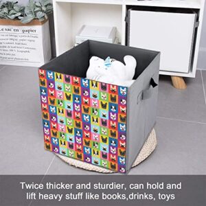 French Bulldog Faces Collapsible Storage Bins Basics Folding Fabric Storage Cubes Organizer Boxes with Handles