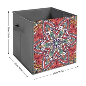 Beautiful Bohemian Style Collapsible Storage Bins Basics Folding Fabric Storage Cubes Organizer Boxes with Handles