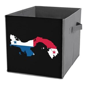 Panama Map Flag Collapsible Storage Bins Basics Folding Fabric Storage Cubes Organizer Boxes with Handles