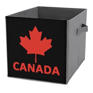 canada flag maple collapsible storage bins basics folding fabric storage cubes organizer boxes with handles