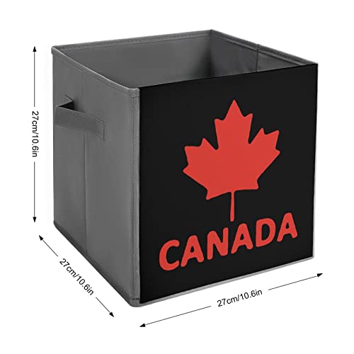 Canada Flag Maple Collapsible Storage Bins Basics Folding Fabric Storage Cubes Organizer Boxes with Handles