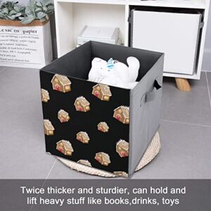 Gingerbread House Collapsible Storage Bins Basics Folding Fabric Storage Cubes Organizer Boxes with Handles