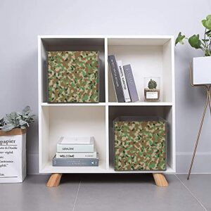 Camouflage Collapsible Storage Bins Basics Folding Fabric Storage Cubes Organizer Boxes with Handles