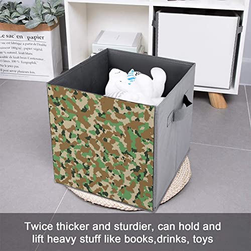 Camouflage Collapsible Storage Bins Basics Folding Fabric Storage Cubes Organizer Boxes with Handles