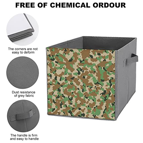 Camouflage Collapsible Storage Bins Basics Folding Fabric Storage Cubes Organizer Boxes with Handles