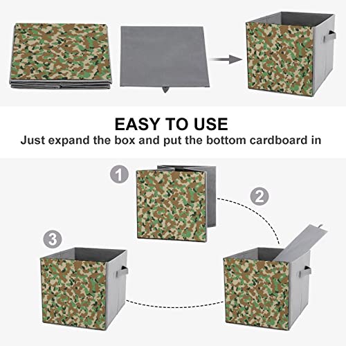 Camouflage Collapsible Storage Bins Basics Folding Fabric Storage Cubes Organizer Boxes with Handles