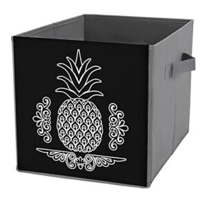 pineapple art collapsible storage bins basics folding fabric storage cubes organizer boxes with handles