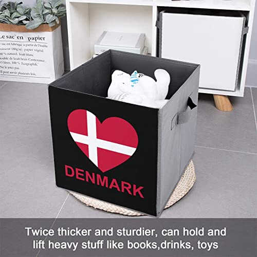 Love Denmark Collapsible Storage Bins Basics Folding Fabric Storage Cubes Organizer Boxes with Handles