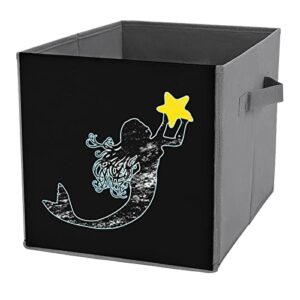 mermaid collapsible storage bins basics folding fabric storage cubes organizer boxes with handles