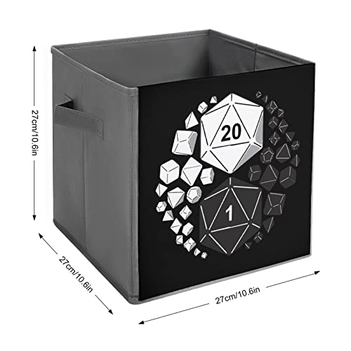 D20 Dice Yin Yang Collapsible Storage Bins Basics Folding Fabric Storage Cubes Organizer Boxes with Handles