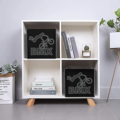 BMX Bike Collapsible Storage Bins Basics Folding Fabric Storage Cubes Organizer Boxes with Handles