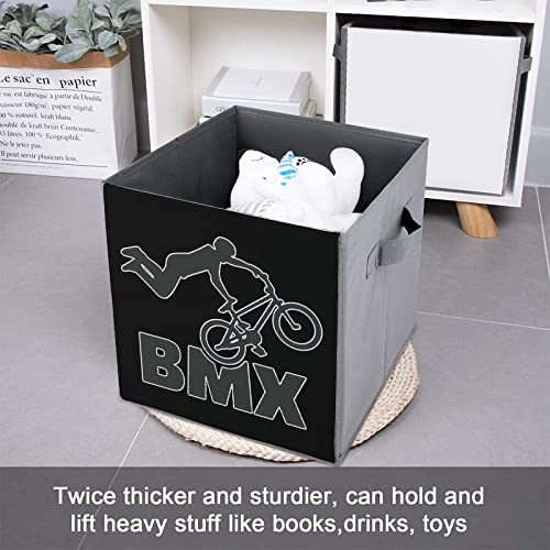 BMX Bike Collapsible Storage Bins Basics Folding Fabric Storage Cubes Organizer Boxes with Handles