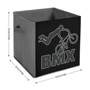 BMX Bike Collapsible Storage Bins Basics Folding Fabric Storage Cubes Organizer Boxes with Handles