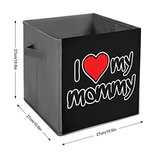 I Love My Mommy Collapsible Storage Bins Basics Folding Fabric Storage Cubes Organizer Boxes with Handles