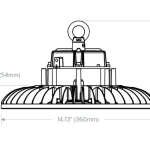 Hubbell Columbia Lighting CRB-40MX-EDU Wet Location LED High Bay, UFO LED Light, 4000K, 34000 lumens, 243 watts, HID replacelent, 0-10V dimming