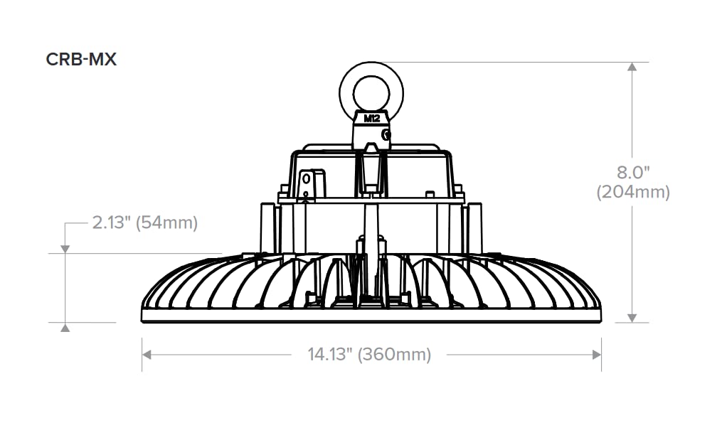 Hubbell Columbia Lighting CRB-40MX-EDU Wet Location LED High Bay, UFO LED Light, 4000K, 34000 lumens, 243 watts, HID replacelent, 0-10V dimming