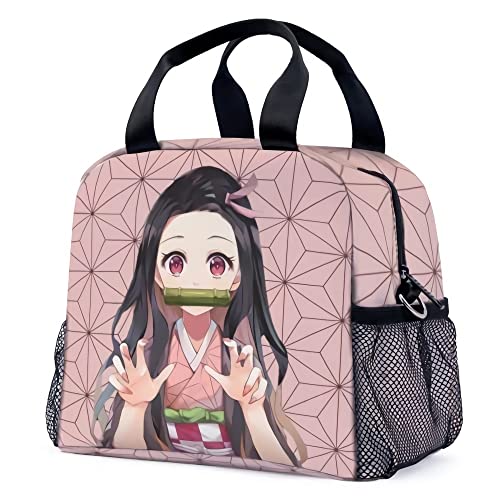 IXUNFOC Anime Lunch Box, Girls Reusable Lunch Box Durable Adults Lunch Bag Bento Box Bag for Travel Beach Camping Picnic (1)