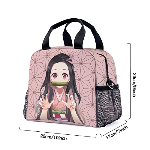 IXUNFOC Anime Lunch Box, Girls Reusable Lunch Box Durable Adults Lunch Bag Bento Box Bag for Travel Beach Camping Picnic (1)