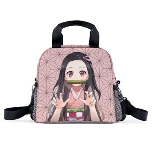 IXUNFOC Anime Lunch Box, Girls Reusable Lunch Box Durable Adults Lunch Bag Bento Box Bag for Travel Beach Camping Picnic (1)