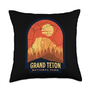 grand teton national park wyoming usa outdoor grand teton national park throw pillow, 18x18, multicolor