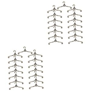 nuobesty 30 pcs dollhouse hanger mini hangers miniature hangers ornaments dress outfit holder metal clothes hanger dollhouse furniture mini clothing rack american doll bush wardrobe alloy