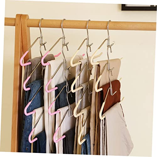 Zerodeko 4pcs Coat Hanger metalskirt Hangers Pants Clothes Hangers Multi-Layer Drying Hanger Metal Hanger Multi-Functional Pants Rack Skidproof Clothes Hanger Non-Slip Home Pants Dipping